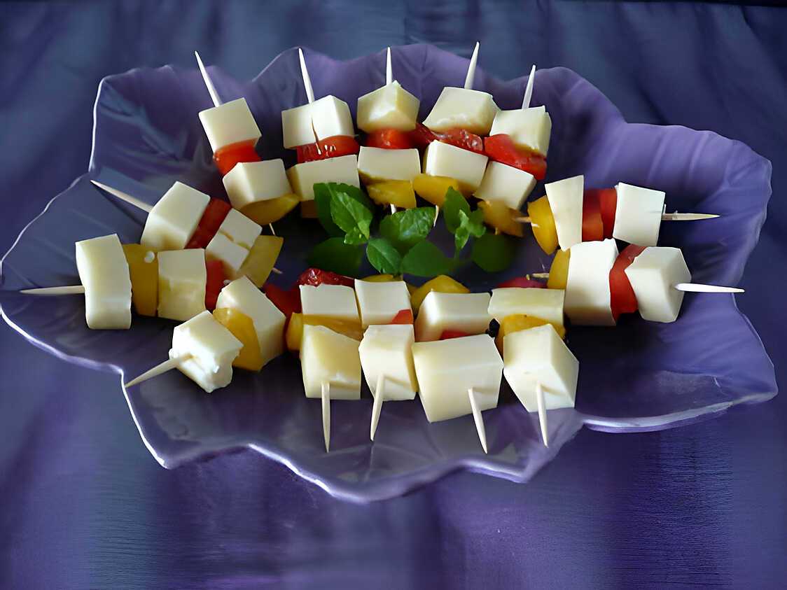 Recette d'Amuses bouche raclette richemonts/poivrons