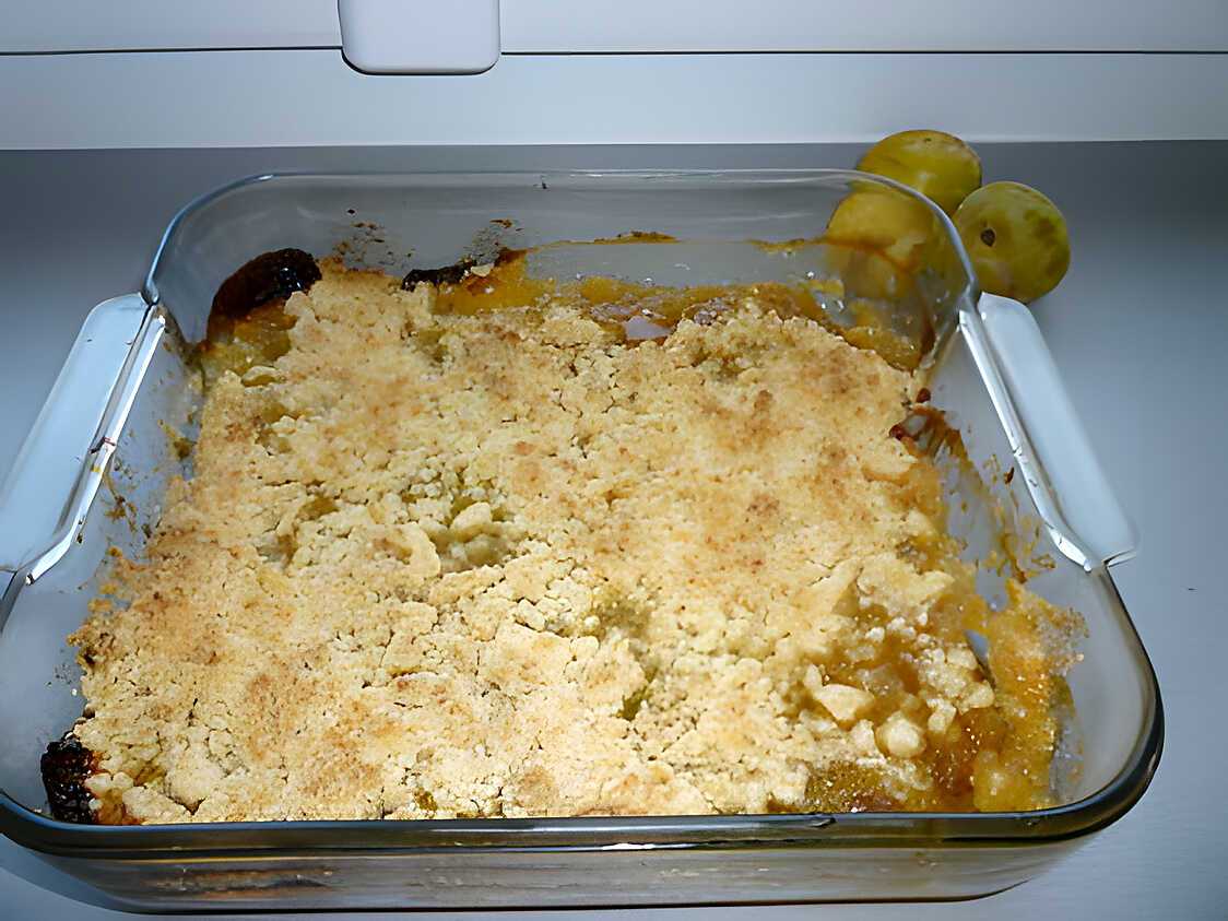 Recette de Crumble pistaché aux prunes (du jardin)