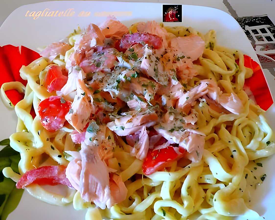 Recette de Tagliatelle au saumon