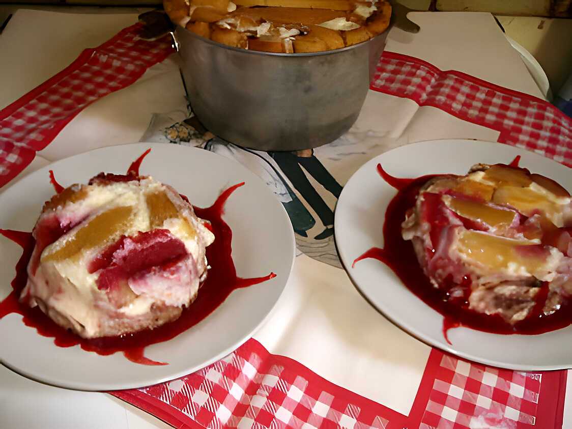 Recette de Charlotte au coulis de fruits rouges et chocolat.