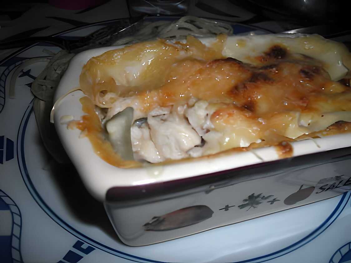 Recette de Gratin de haricots verts au poulet