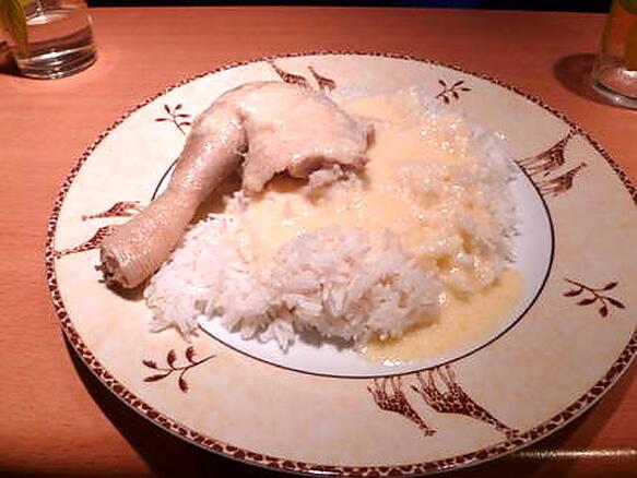 Recette de Poule au riz (sauce suprême)