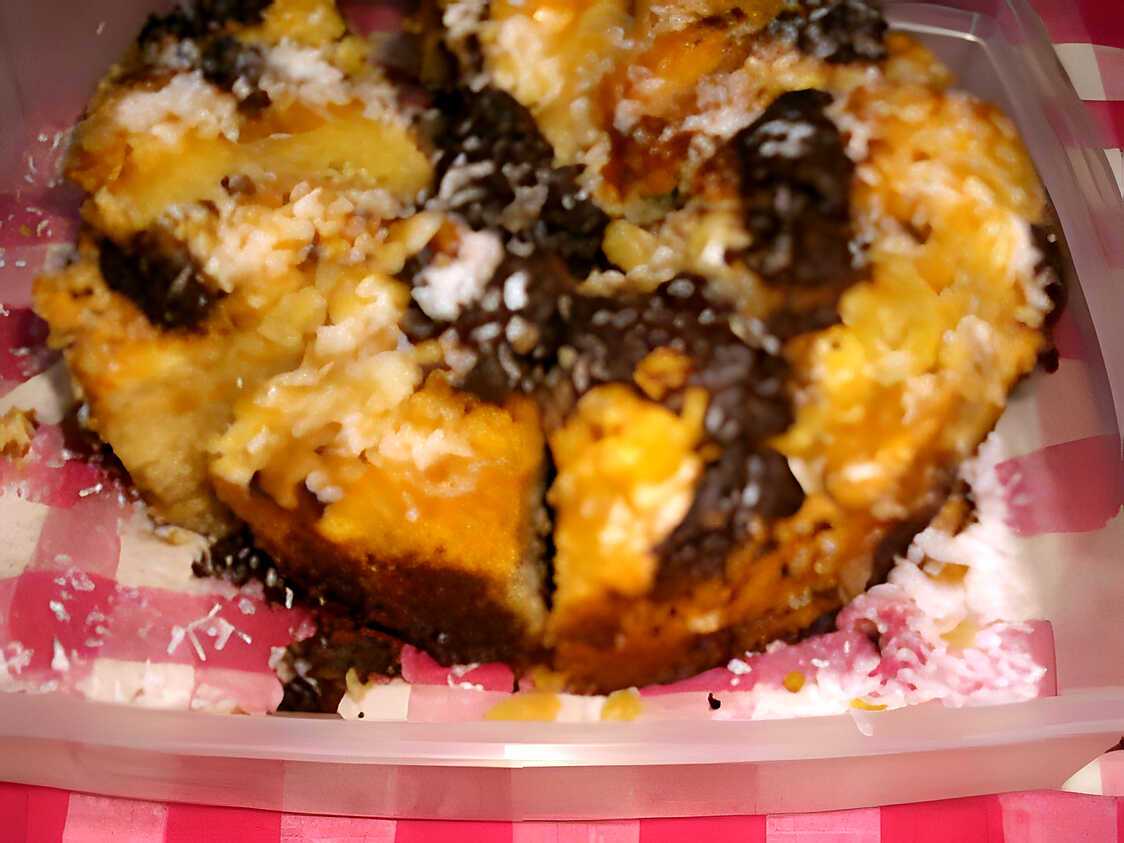 Recette de Gateau à la noix de coco,caramel /chocolat.