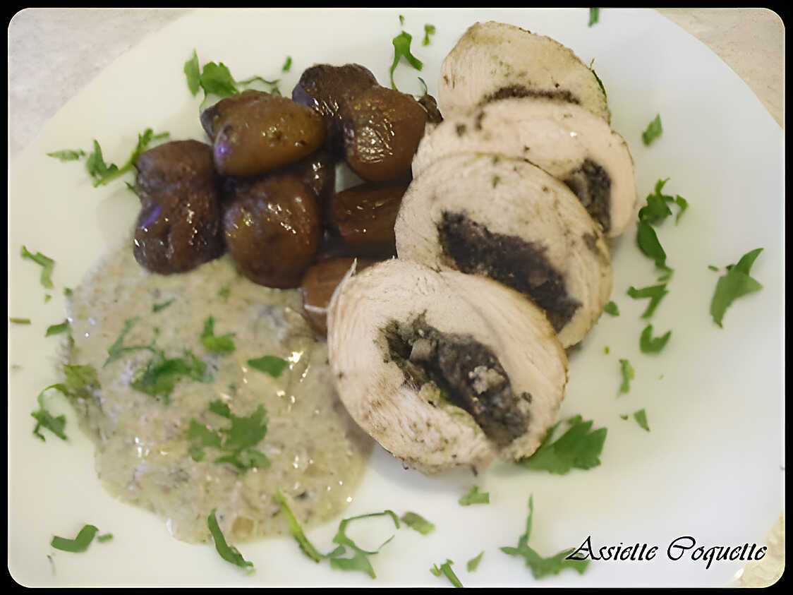 Recette de Suprême de Volaille Farci aux Champignons de Paris, Marrons ...