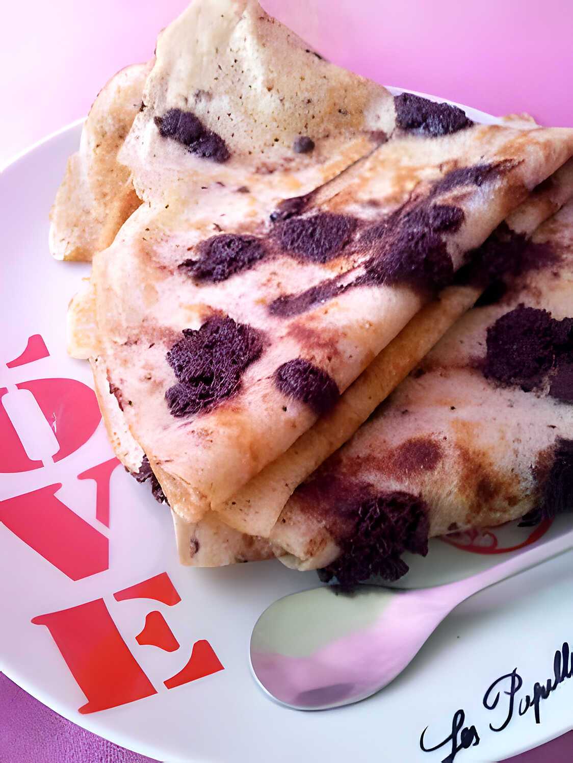 Recette de Crêpes marbrées aux pépites de chocolat