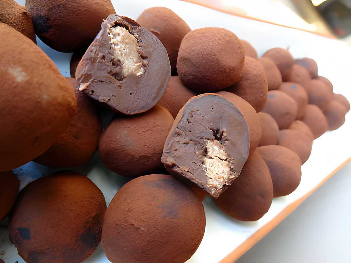 Recette de Truffes au chocolat et cœur croquant pralin