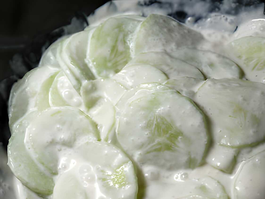 Recette de Concombres à la crème fraîche