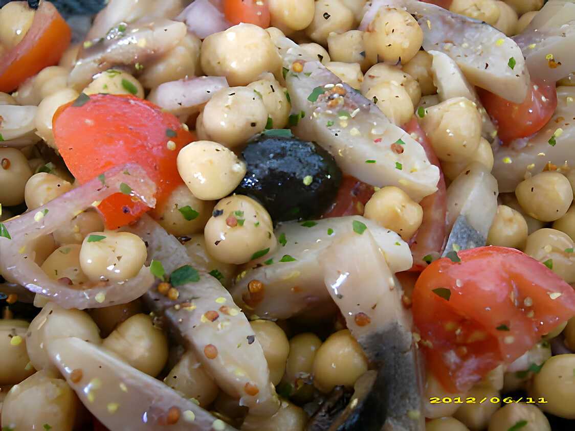 Recette de Salade de pois chiche et harengs