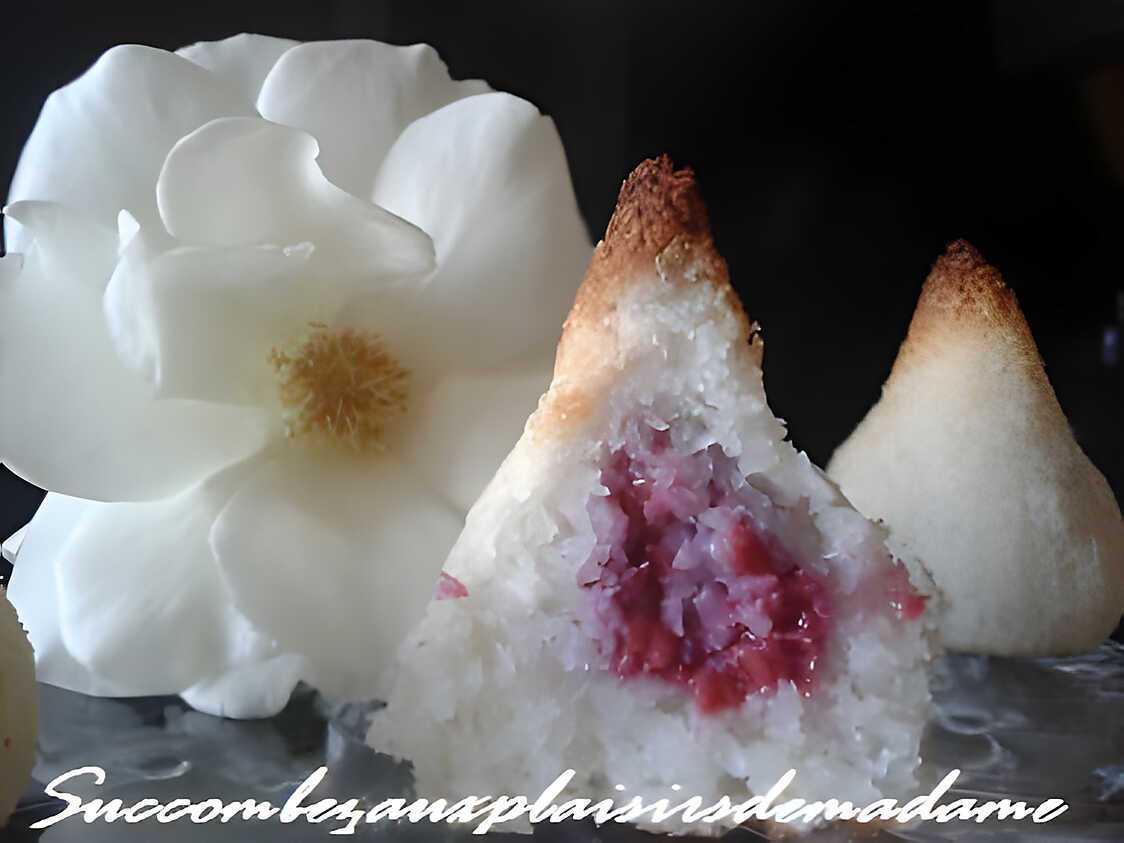 Recette de Cône coco coeur framboise