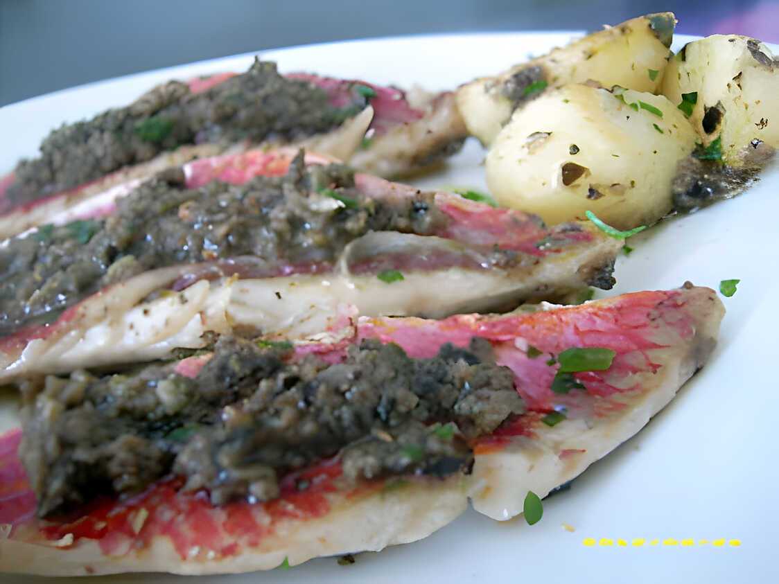 Recette de Filets de rougets à la tapenade
