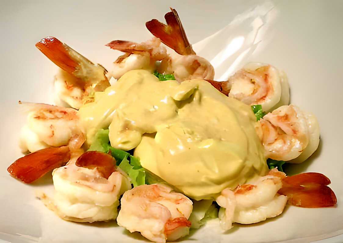 Recette de Cocktail de crevettes royales avec mayonnaise à l'ail
