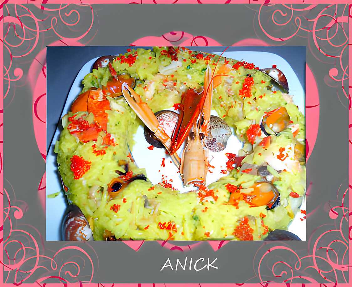 Recette de Couronne de riz aux fruits de mer et crustacés