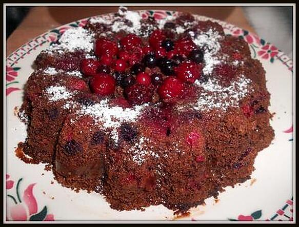 Recette de Gâreau au chocolat et fruits rouges