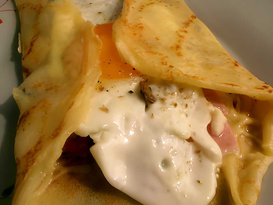 Recette de Crêpe salée jambon-oeuf-comté
