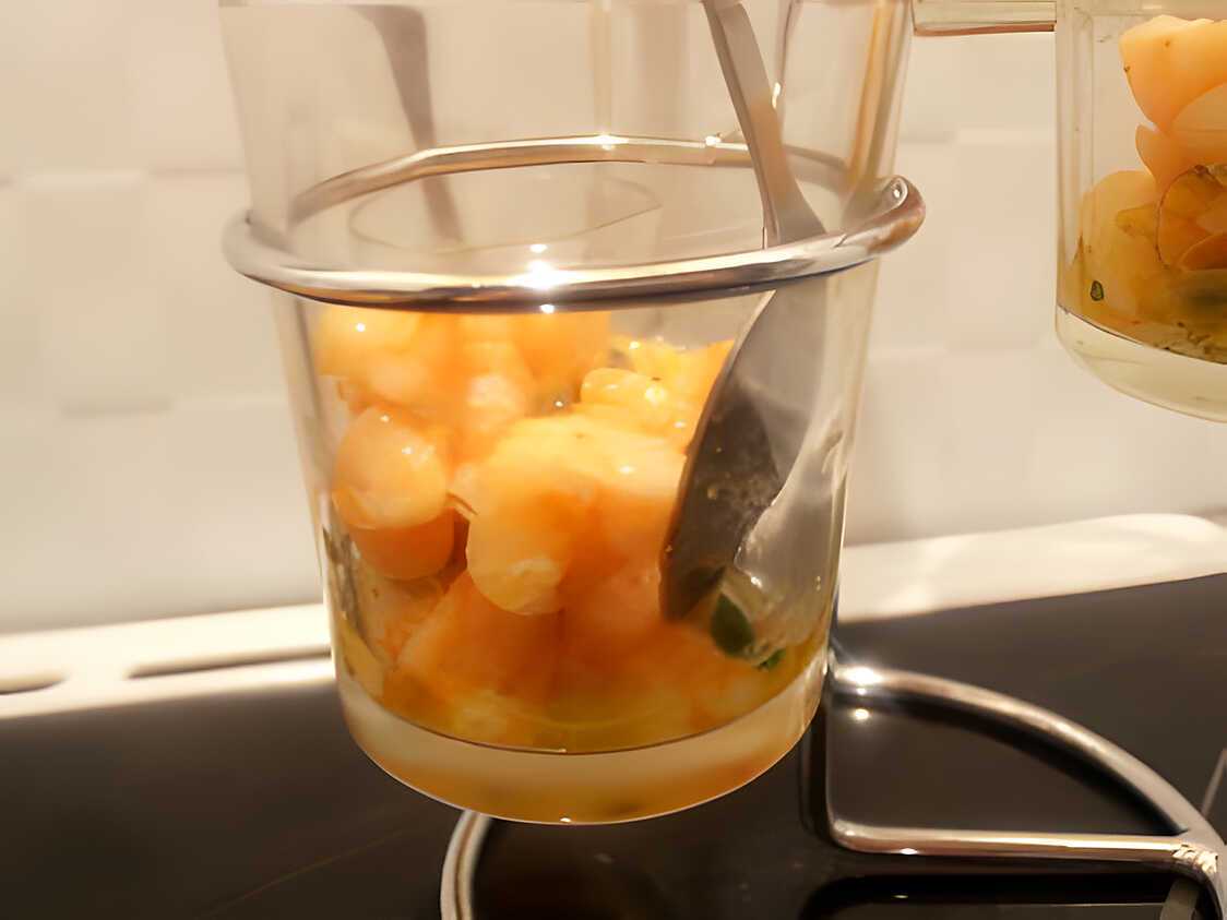 Recette de Verrine crevette-fruit de la passion