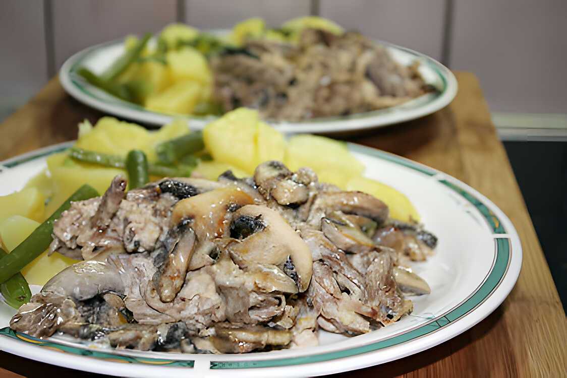 Recette de Porc rôti aux champignons
