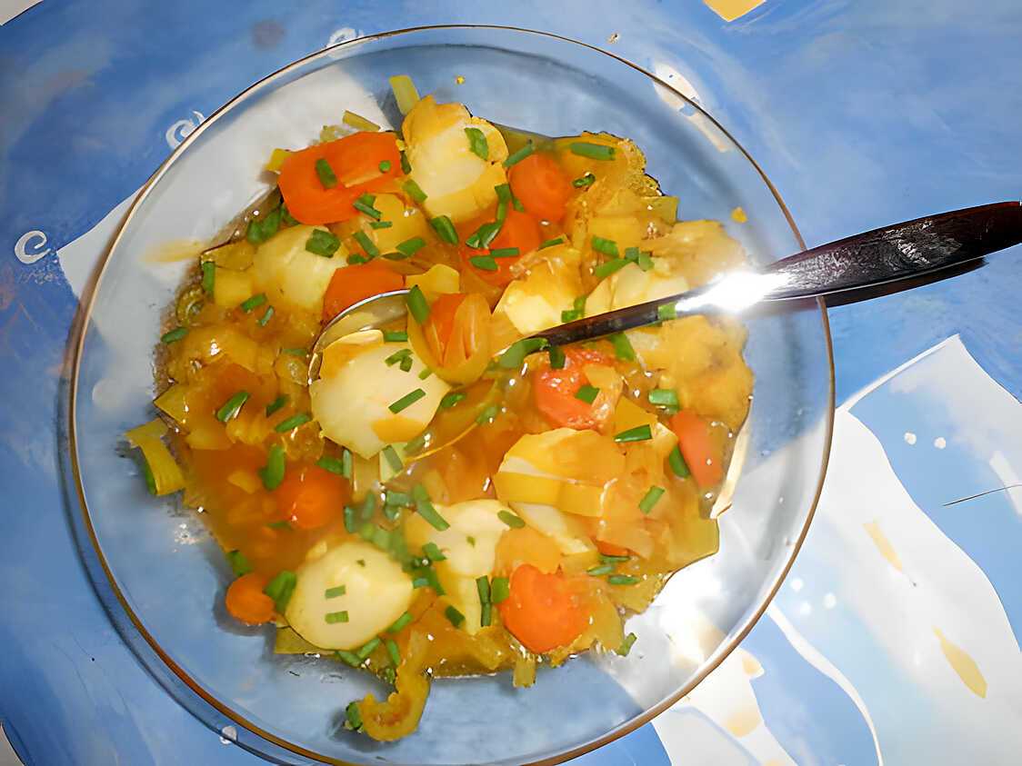 Recette de St jacques a la nage safrané