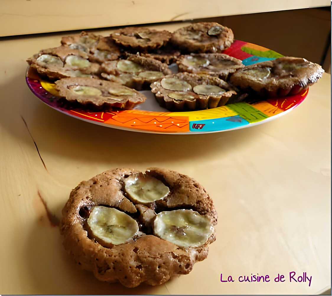 Recette de Tartelettes sans pâte banane, chocolat, caramel