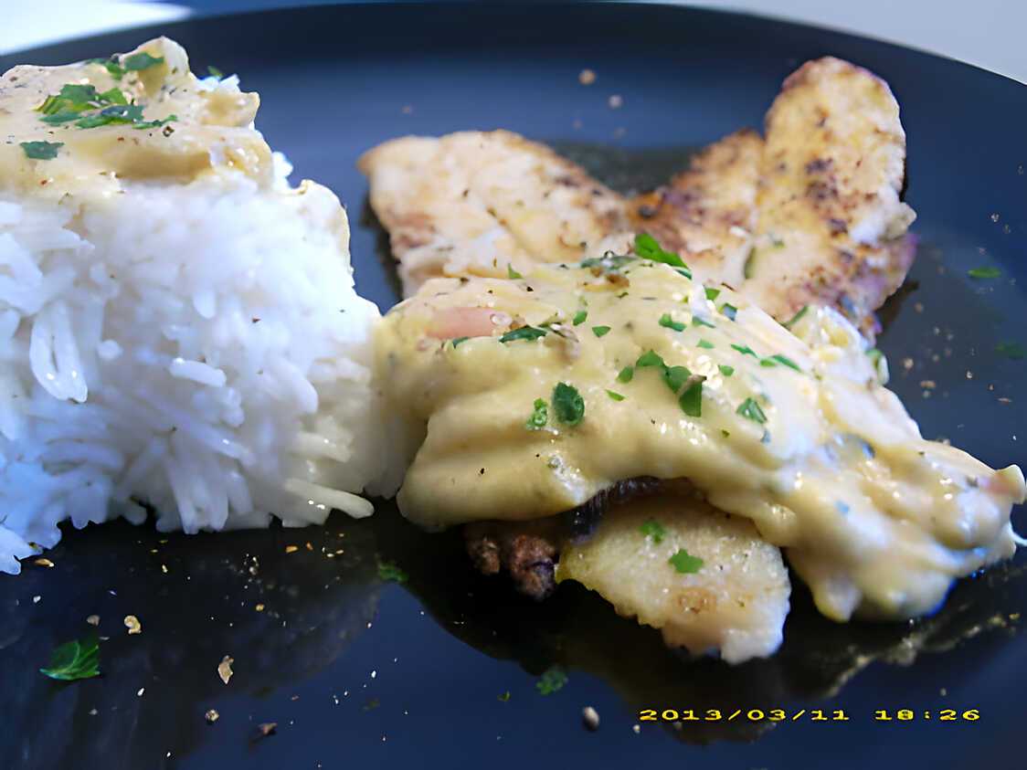 Recette de Filet de sole et sa sauce crémeuse à la moutarde