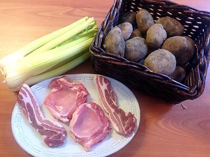 Recette de Rata de céleri et côtes de porc