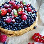 Recette d'Une tarte aux fraises, framboises et myrtilles