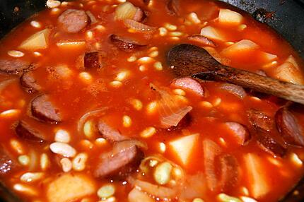 Recette de Haricots blancs aux saucisses de Montbéliard