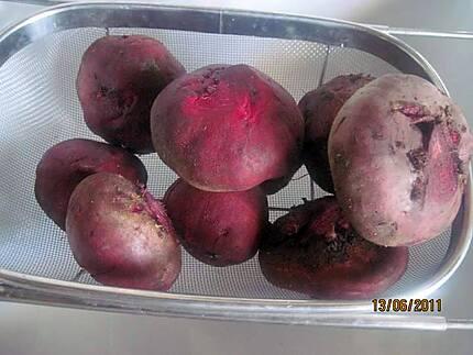 Recette de Betteraves rouges fraiches.