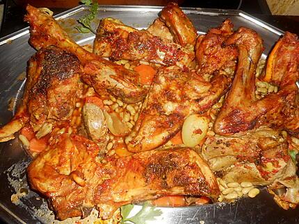 Recette de Chevreau roti à l origan et ces flageolets