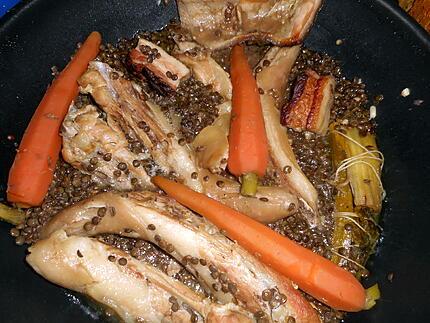 Recette de Queue de cochon aux lentilles vertes du puy