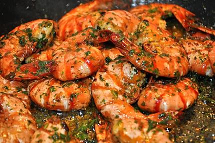 Recette de Crevettes Sautée a L'ail