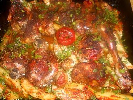 Recette de Chevreau roti aux pommes de terre fondantes