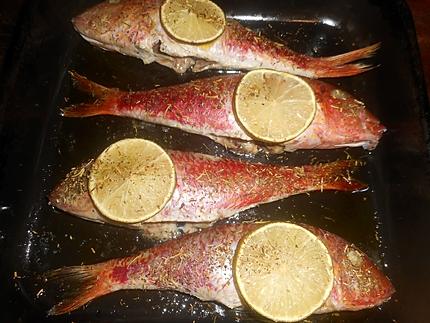 Recette de Rouget barbet au four,féroce d avocat