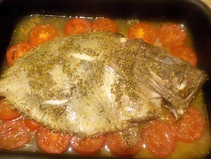 Recette de Saint Pierre roti au cidre,et sauce creme aux baies roses