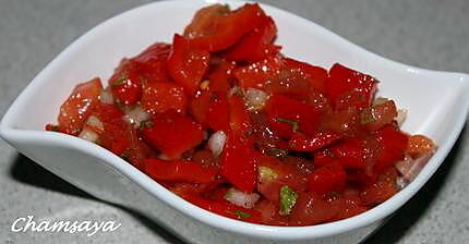 Recette de Salade froide de poivrons et tomates